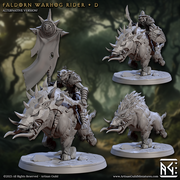 3D Printable Faldorn Warhog Rider - D (Faldorn Hobgoblins) by Artisan Guild